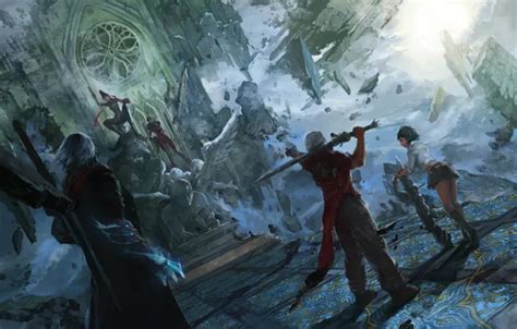 Wallpaper Sword The Demon Witch Art Dante Crossover Nero