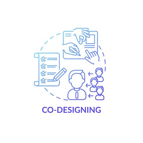 Co Designing Concept Icon Collaboration Navy Project Vector