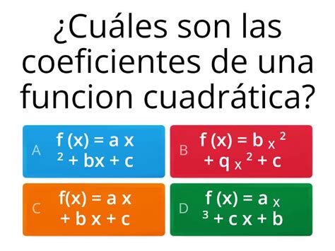 Funcion Cuadratica Cuestionario