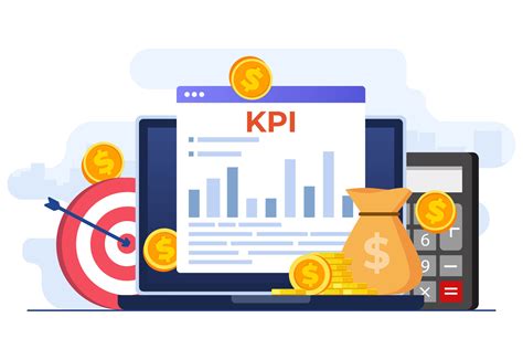 Kpi Key Performance Indicators Business Technical Concept Flat Vector