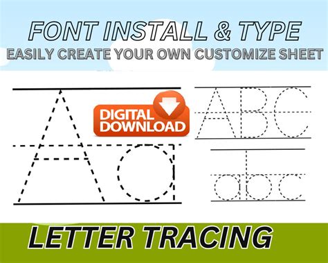 Tracing Font Include Cursive Font Customize Worksheet Learn To Write Writing Font