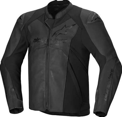 Alpinestars Faster V3 Jacket Zwart Zwart Leren Motorjas Radeunl