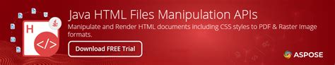 Aspose Html Java Class Library To Manipulate Html Files