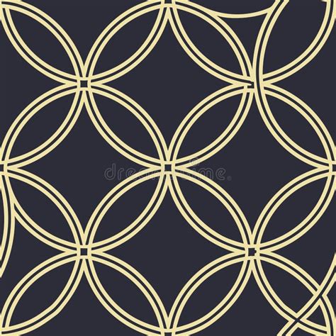 Elegant Geometric Pattern With Overlapping Circular Lines On Dark