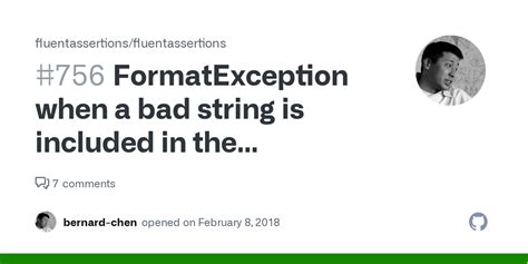 formatexception when a bad string is included in the because clause