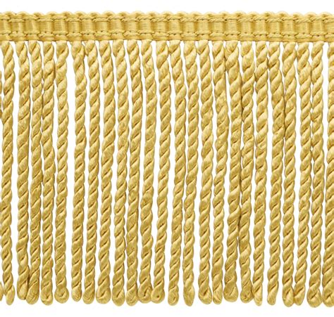 6 15cm Fancy Solid Woven Gimp Header Satiny Bullion Fringe Trim BFS6WVN Light Gold B7