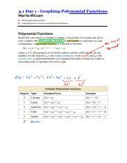 Graphing Polynomial Functions Identification Evaluation And Course Hero