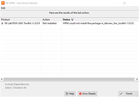 Ni Labview Linx Toolkit Cant Install Vi Package Manager Vipm Vipm Community
