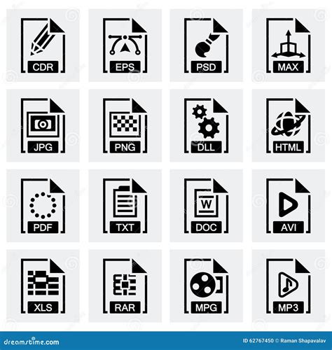 Set Of Of File Type Format And Extension Of Documents Pdf Doc Ppt