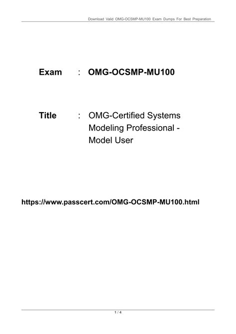 Ppt Sysml Model User Exam Omg Ocsmp Mu100 Dumps Powerpoint Presentation Id 12990370