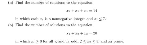 Solved N Find The Number Of Solutions To The Equation X1 Chegg Com