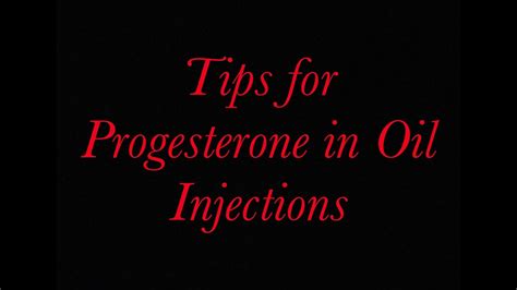 Tips For Progesterone In Oil PIO Injections YouTube