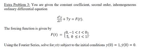 Solved Extra Problem You Are Given The Constant Chegg Com