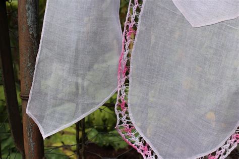 Pink Sheer Vintage Hostess Apron With Crochet Edges Retro Etsy