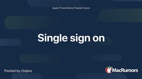 single sign on macrumors forums