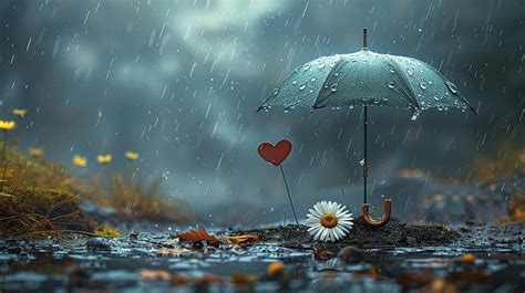 비오는 날 꽃과 우산 비 자연 신선한 배경 일러스트 및 사진 무료 다운로드 Pngtree