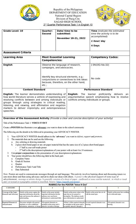 10 Pt1 Q2 Sapon These Documents Are Meant For Grade 10 Learning