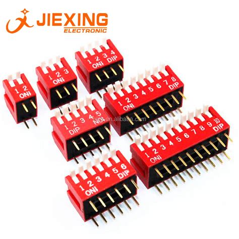 Piano Type Side Dial Dip Switch 2 54mm 5 Position Switch 5p 10pin 5 Way Red Switch Dp 05 Buy