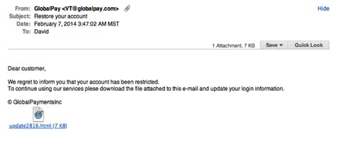 Phishing Email Example