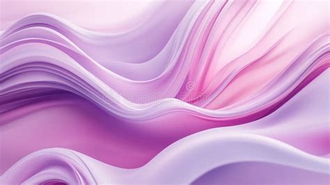 Soft Flowing 3d Waves In Pastel Gradients Of Purple And Pink Creating A Serene And Abstract