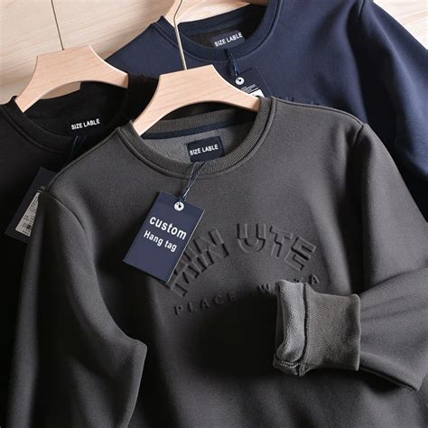 Custom Sweater 3d Embossing Logo Hoodie Crewneck Long Sleeves