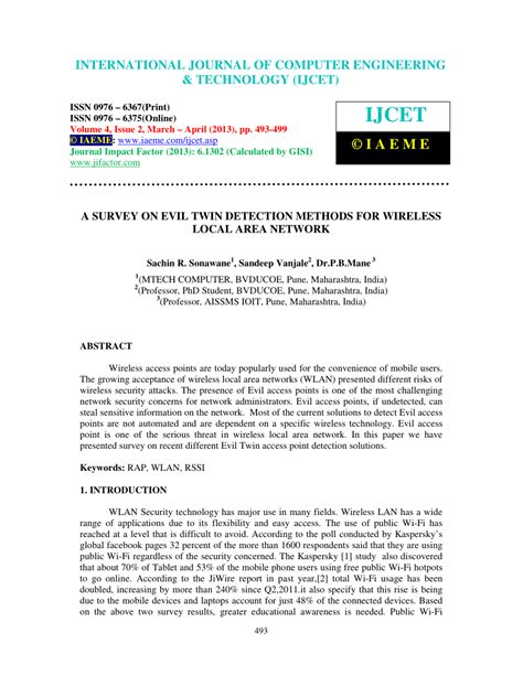 Pdf A Survey On Evil Twin Detection Methods For Wireless Local Area Network