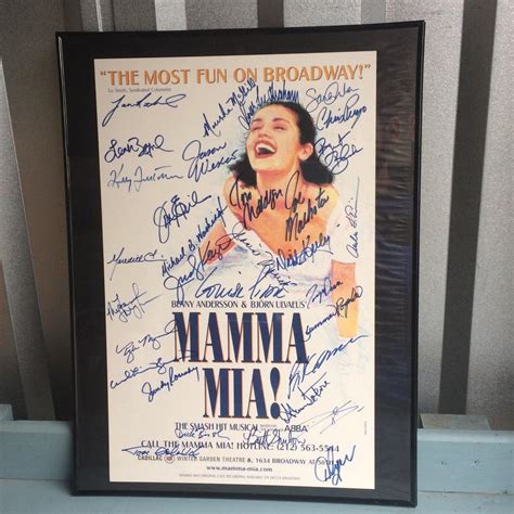 Mama Mia Cast Autographed Poster Winter Garden Theatre Broadway 1878348061