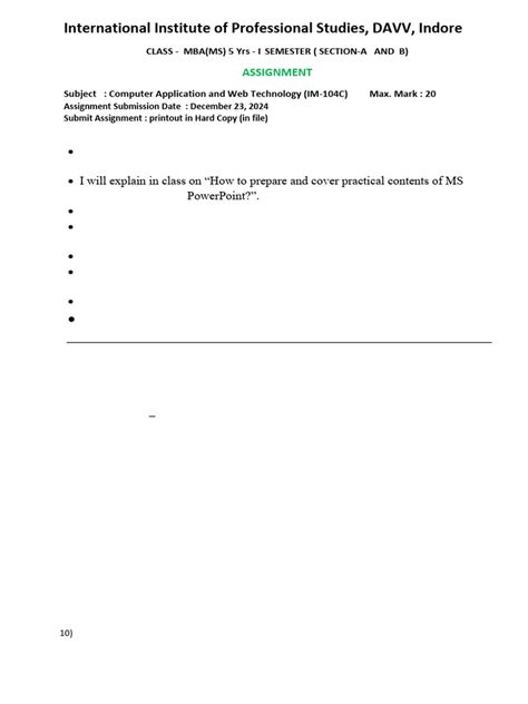Mba Computer Applications Assignment Guide Pdf