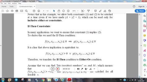 Modelling Logical Constraints With Binary Variables Combinatorial