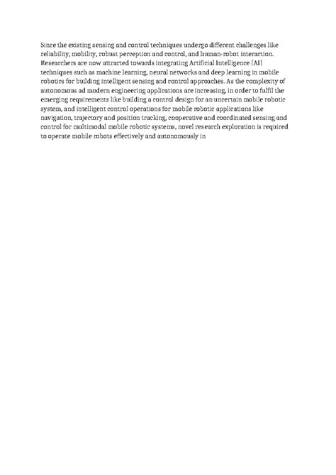Ai Summary Deep Learning Since The Existing Sensing And Control