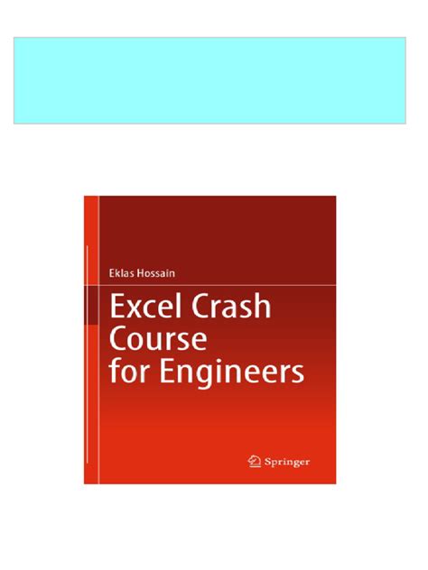 Full Excel Crash Course For Engineers Eklas Hossain Pdf All Chapters