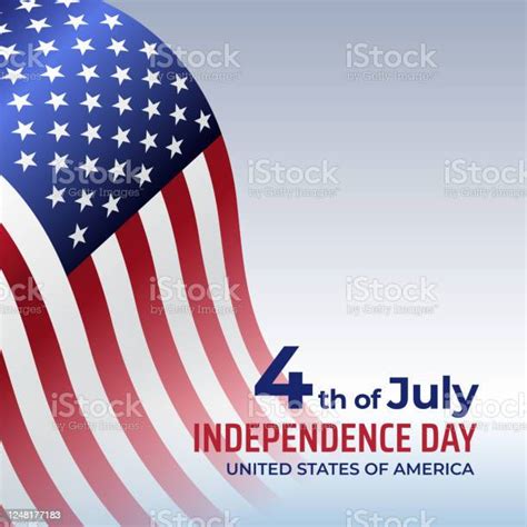 7 월 미국 독립 기념일의 포스터 4 파란색 배경에 미국 국기 인사말 카드 배너 7월 넷째 미국 공휴일 벡터 일러스트레이션 템플릿 4에 대한 스톡 벡터 아트 및 기타 이미지
