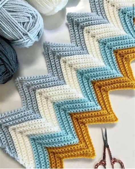 Crochet Chevron Blanket Pattern Yarn Inspiration Patterns