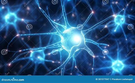 Microscopic Of Neuron Brain Cell Network Interconnected Nerve C Stock Illustration