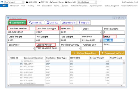 How To Createupdate Container Master
