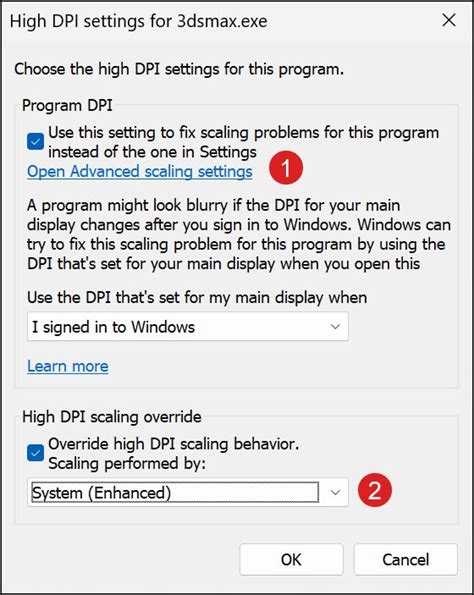 high dpi scaling override modes cg tips