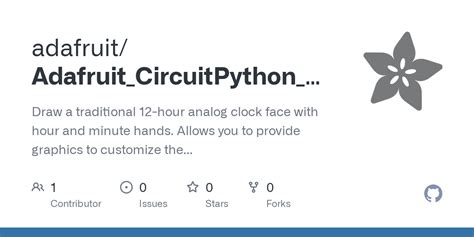 Github Adafruitadafruitcircuitpythondisplayanalogclock Draw A Traditional 12 Hour Analog
