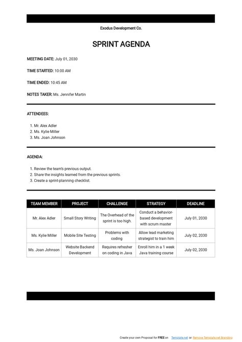 Sprint Templates In Word FREE Download Template Net