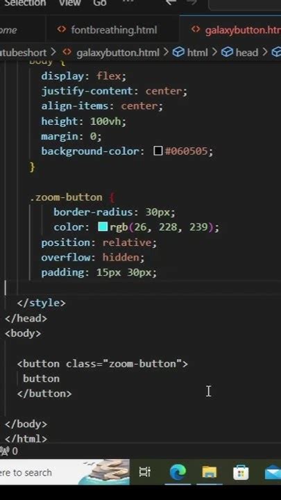 Galaxy Button In Html Cssshorts Youtube