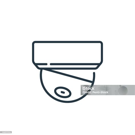 흰색 배경에 격리된 Cctv 벡터 아이콘입니다 개요 웹 사이트 디자인 및 모바일 응용 프로그램 개발을위한 얇은 라인 Cctv