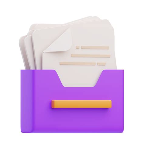 3d Render Illustration Of Archive Icon Office Material 21095640 Png