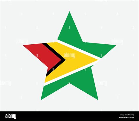 Guyana Star Flag Guyanese Star Shape Flag Country National Banner
