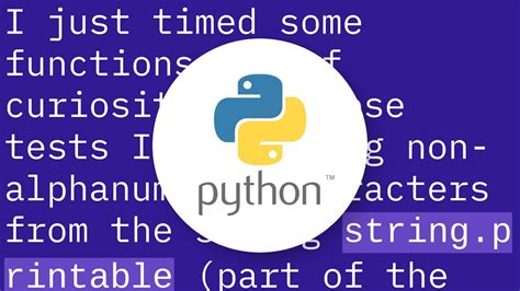 Stripping Everything But Alphanumeric Chars From A String In Python Youtube
