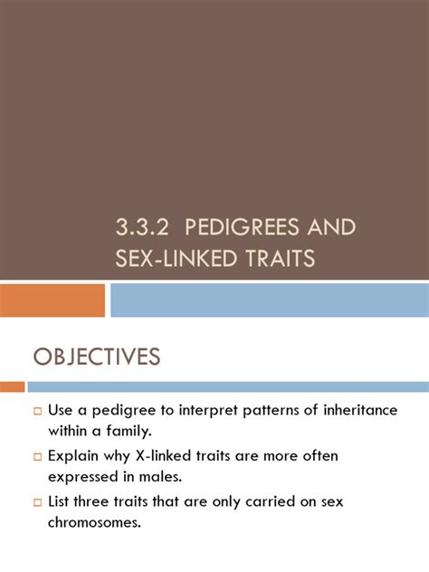 Pedigrees And Sex Linked Traits Pdf