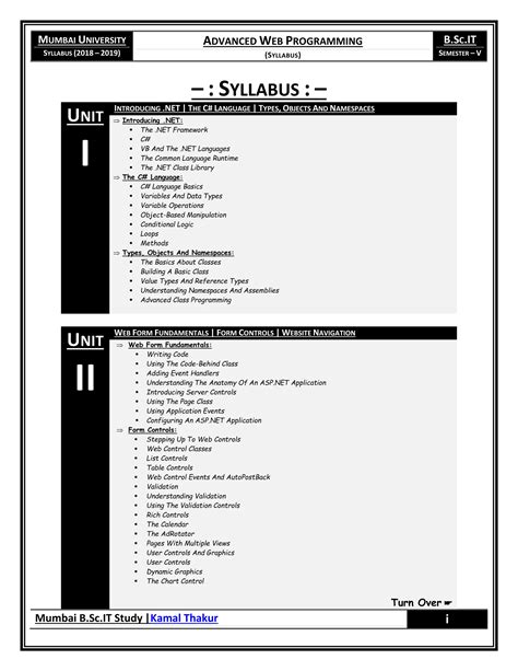 Advanced Web Programming Syllabus 2018 2019 Mumbai University