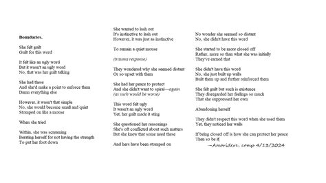 Boundaries Rkeepwriting