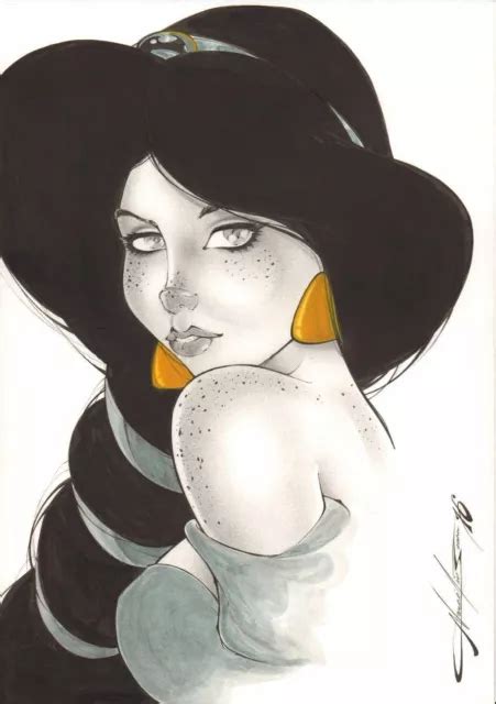 Jasmine By Narcelio Sousa Original Comic Art Drawing Disney Aladdin