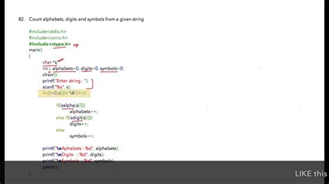 module 16 lesson 5 count alphabets digits and symbols from a given