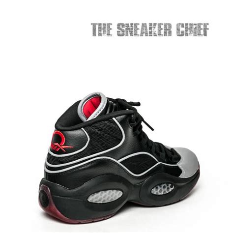 Reebok Question Mid A5 Youth Basketball Shoes Black Silver Red Bd4332 Kixify Marketplace