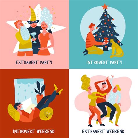 Concepto De Dise O Introvertido Extrovertido Vector Gratis